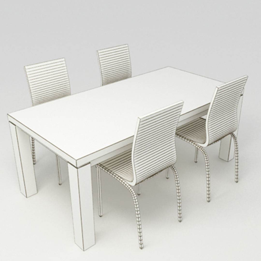 3ds max wenge table chairs