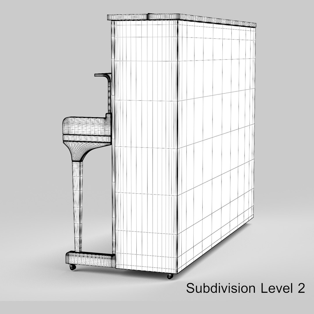 3d Model Black Piano Upright 1