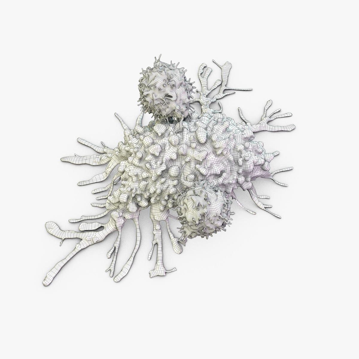 3D t cells attacking cancer - TurboSquid 1165316
