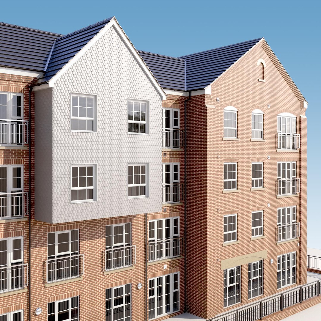 new build red brick 3d max