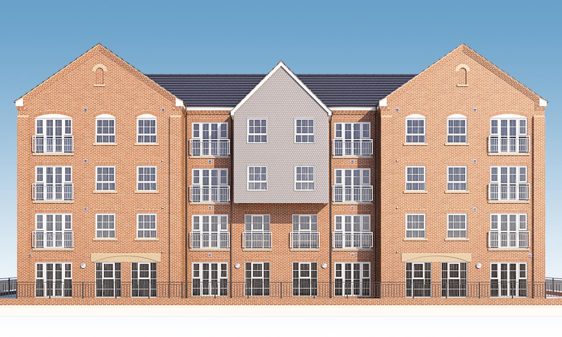 new build red brick 3d max