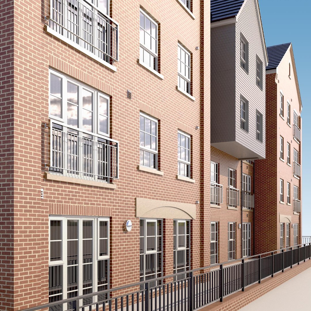 new build red brick 3d max