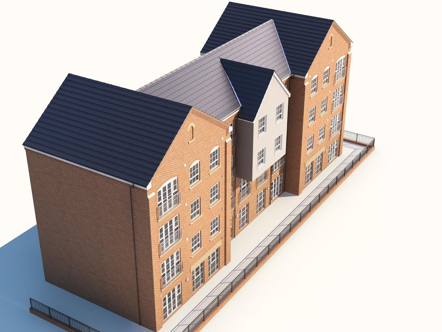 new build red brick 3d max