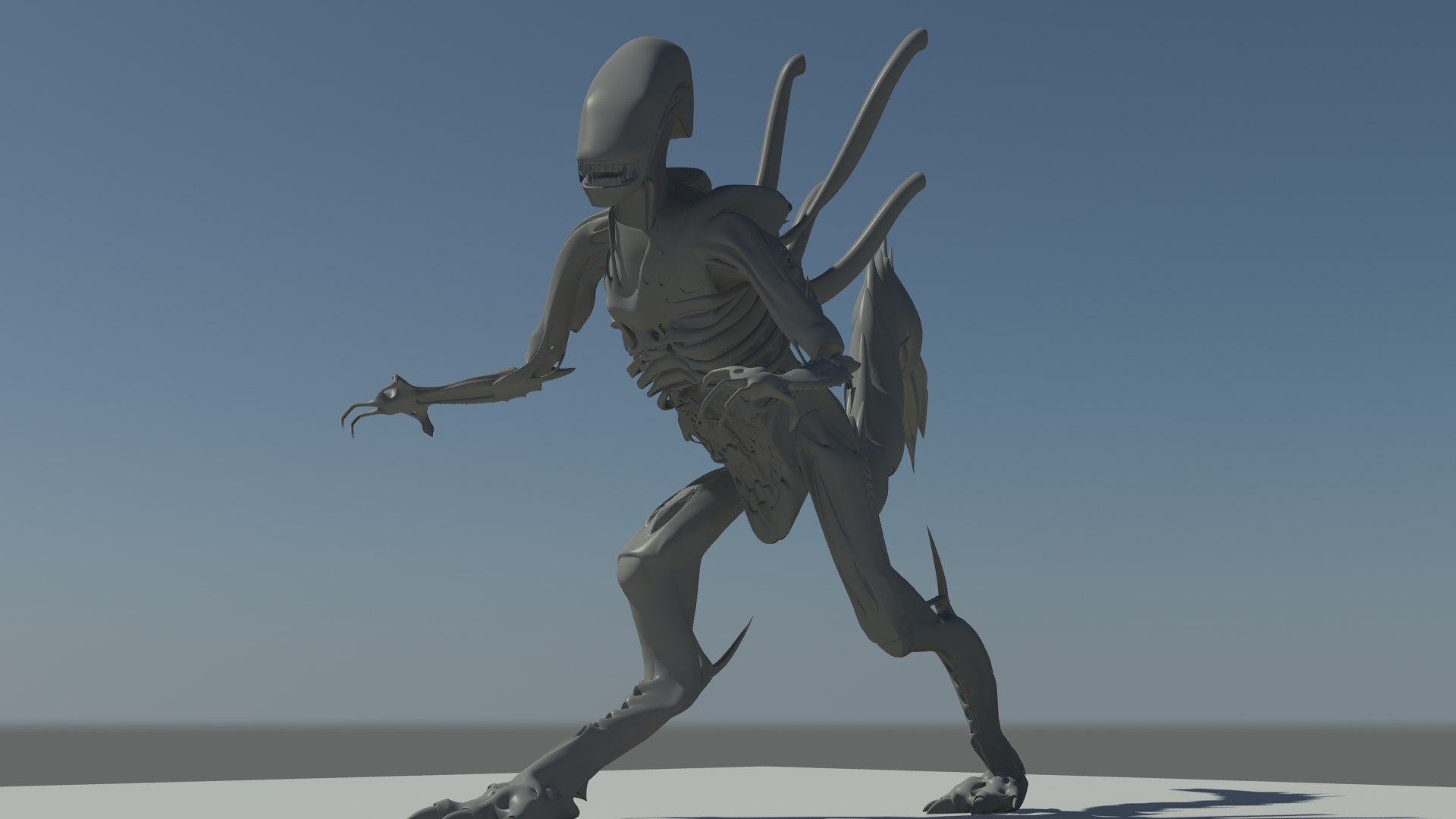 3d model of alien creature rig