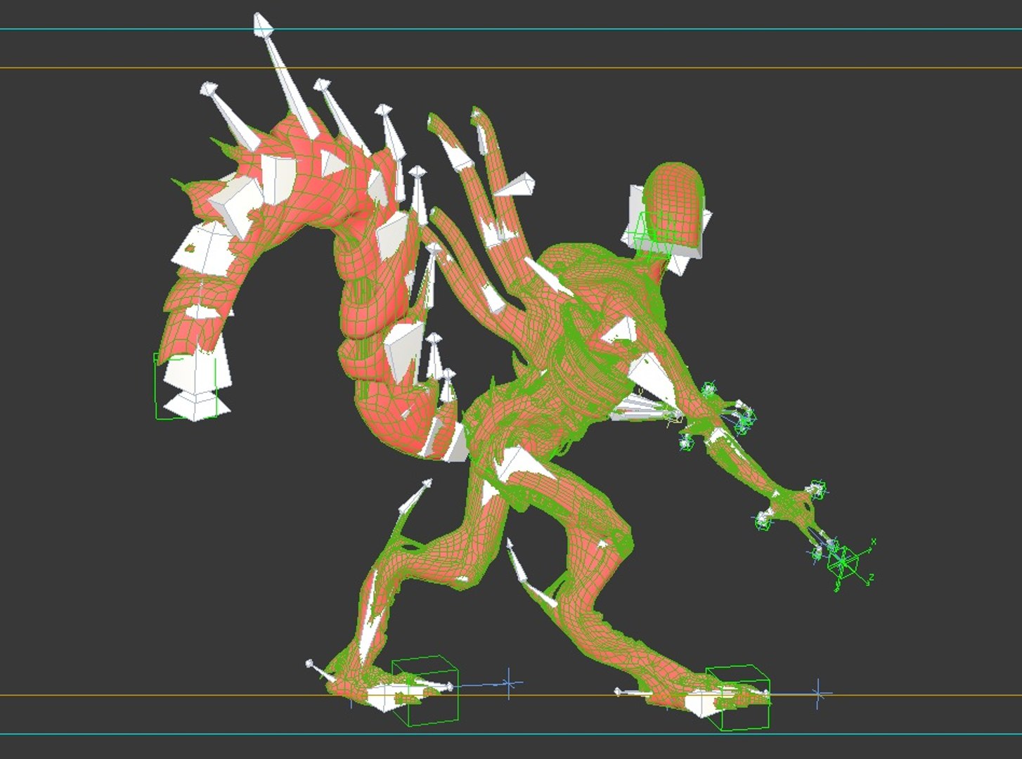 3d model of alien creature rig