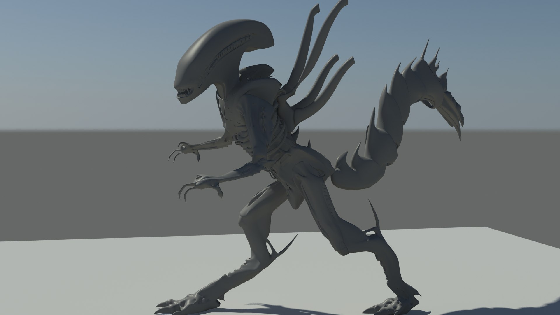 3d model of alien creature rig