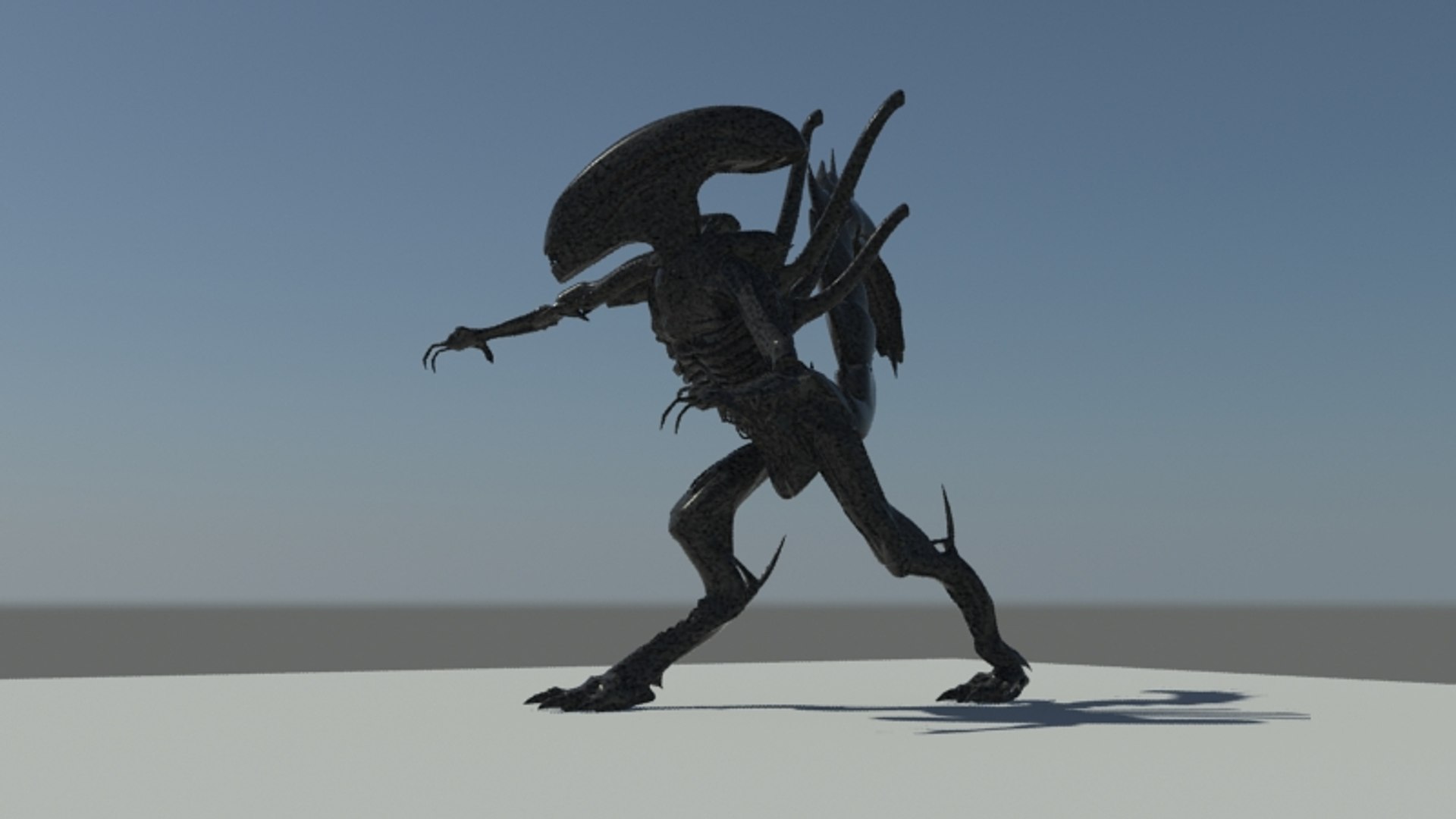 3d model of alien creature rig