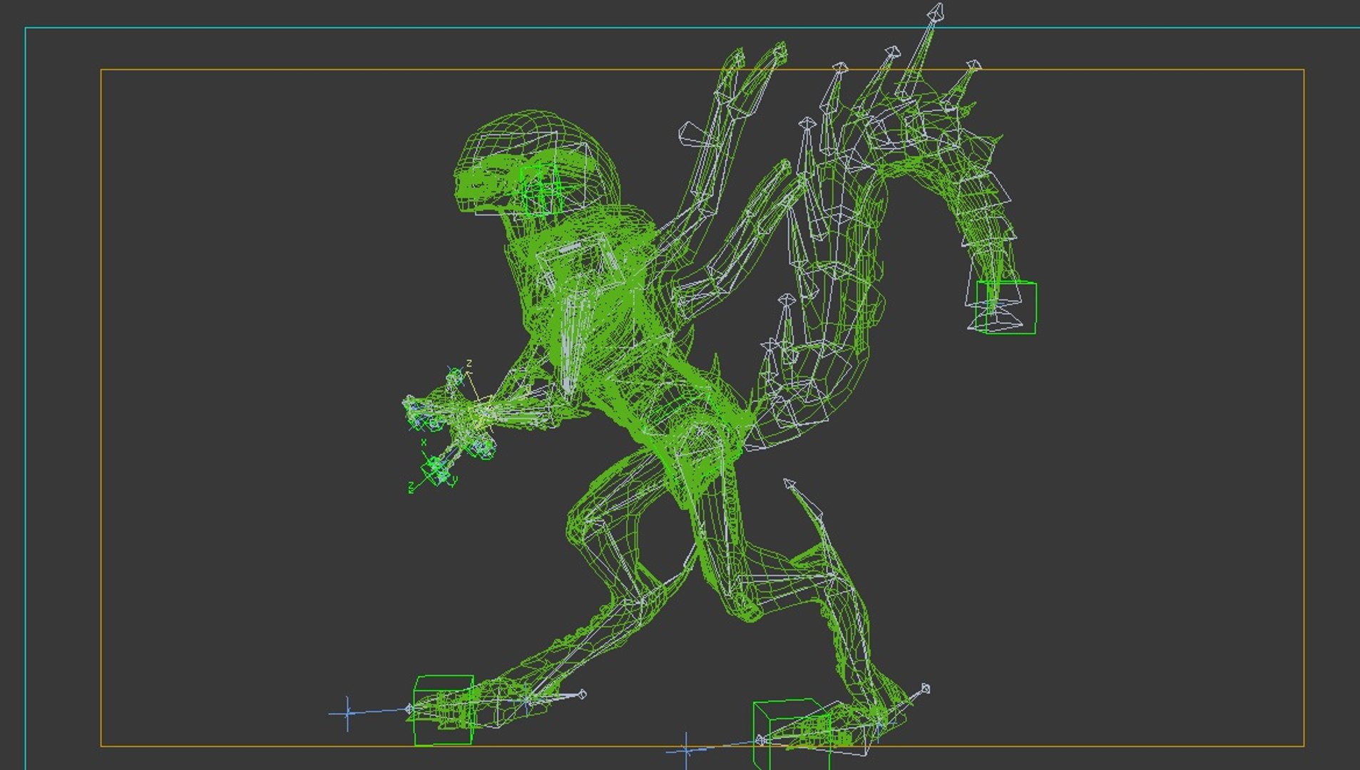 3d model of alien creature rig