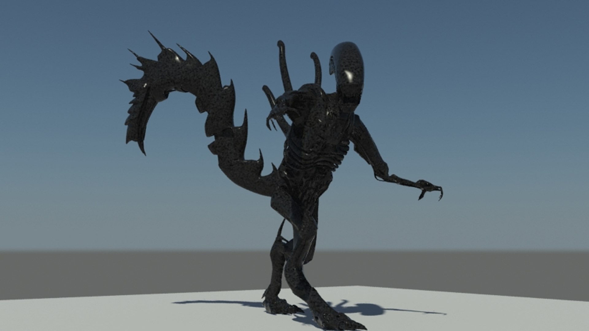 3d model of alien creature rig