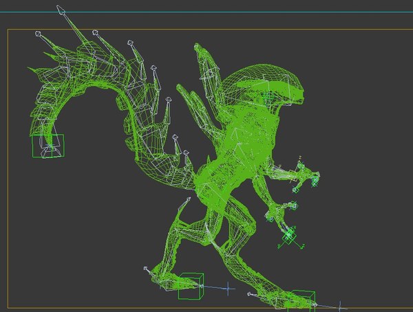3d model of alien creature rig