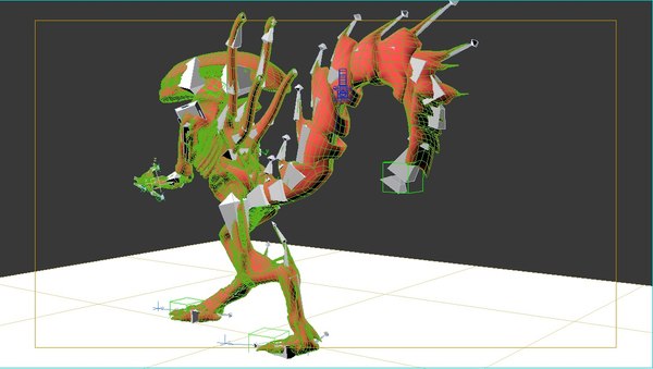 3d model of alien creature rig