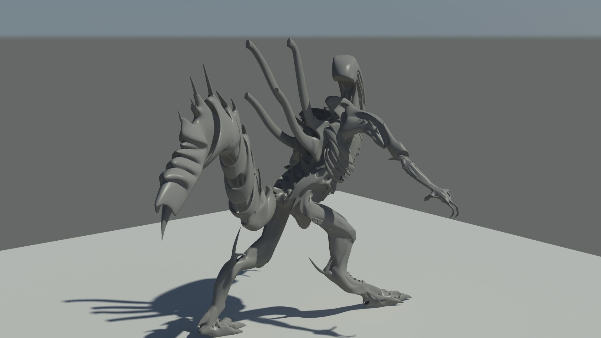 3d model of alien creature rig