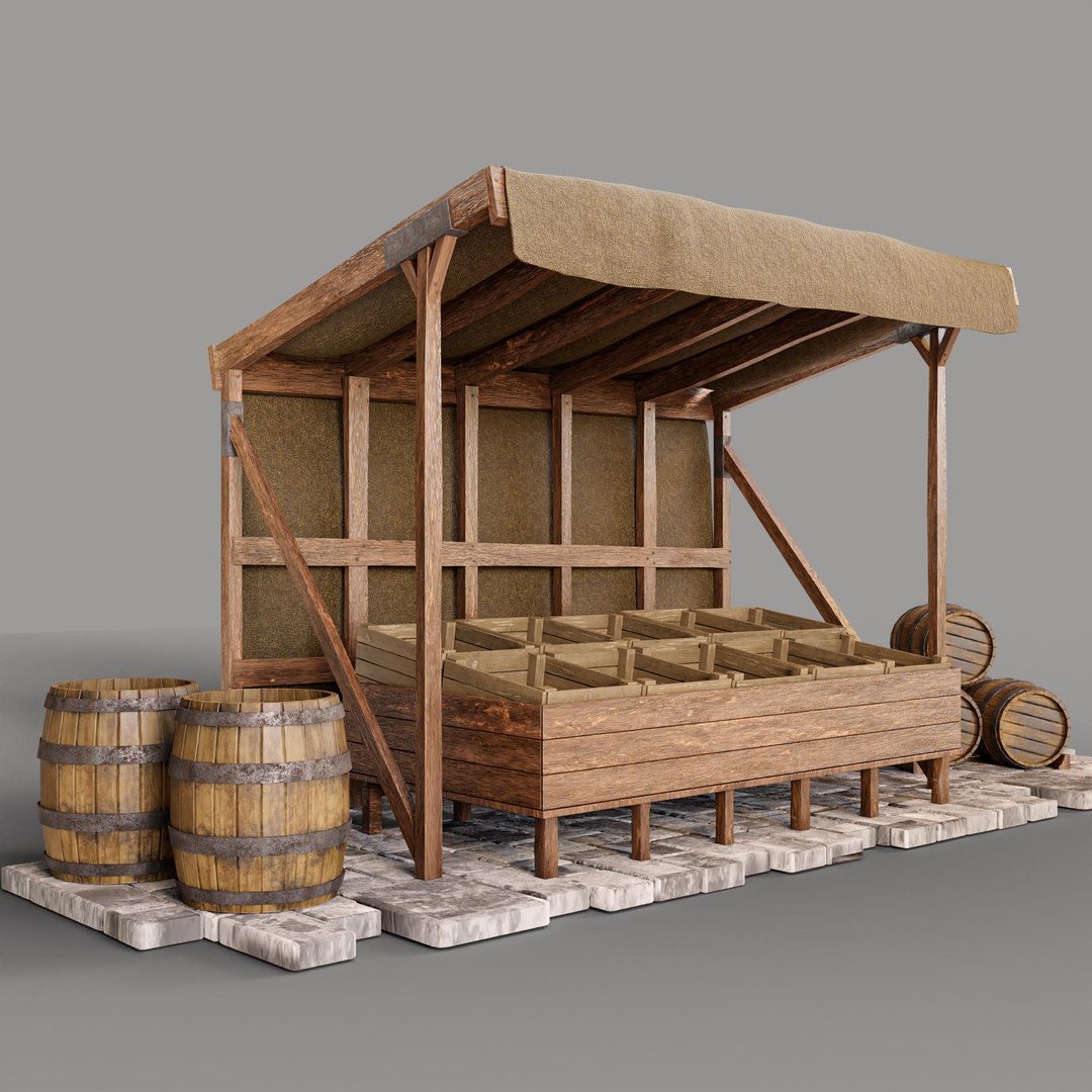 3D Medieval Market Stall Model - TurboSquid 1978757