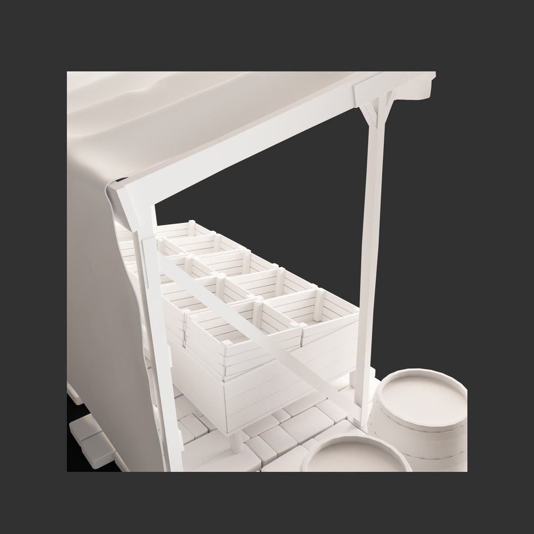 3D Medieval Market Stall Model - TurboSquid 1978757