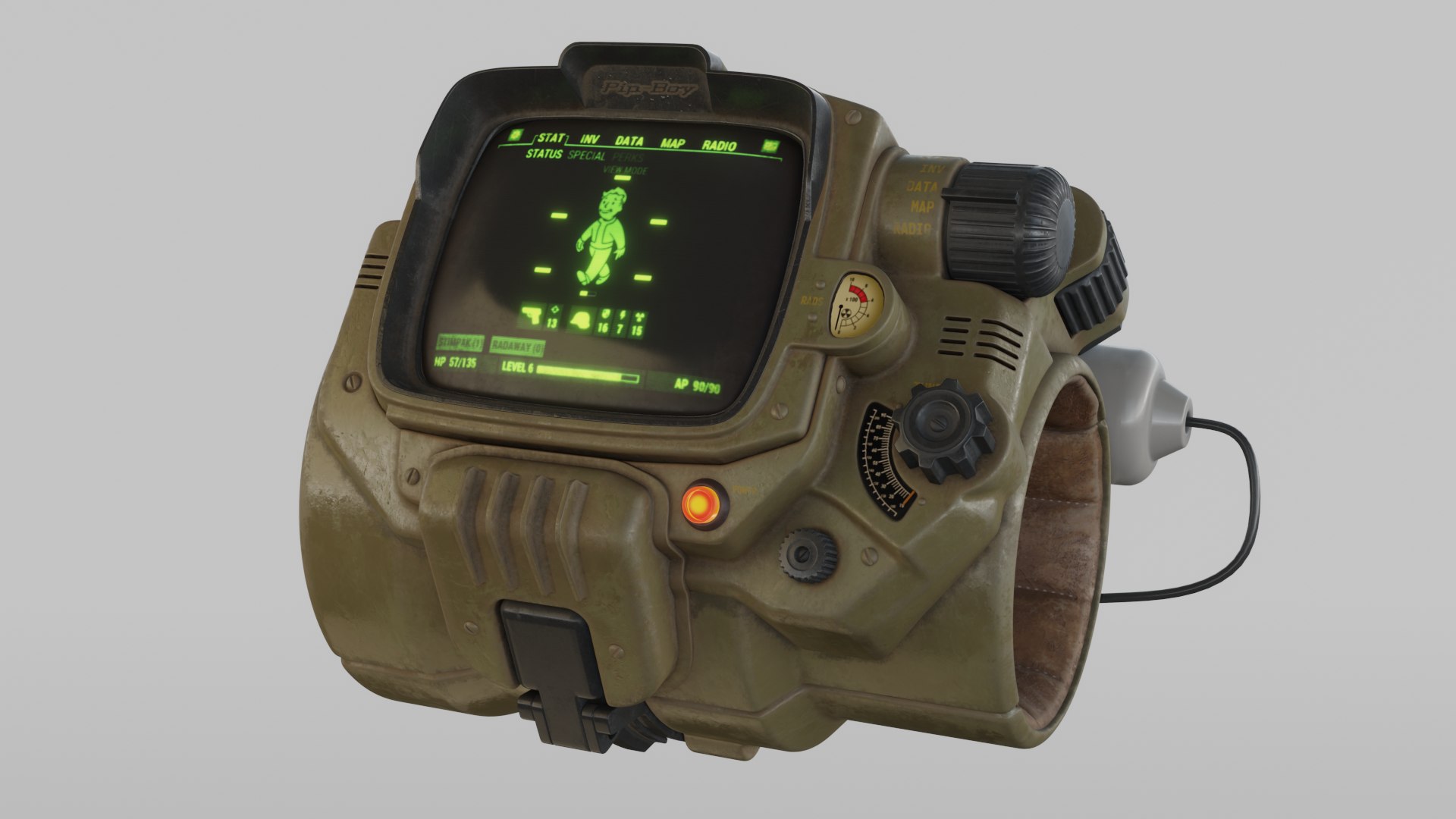 3D Pip-Boy 3000 Mark IV Model - TurboSquid 2150926
