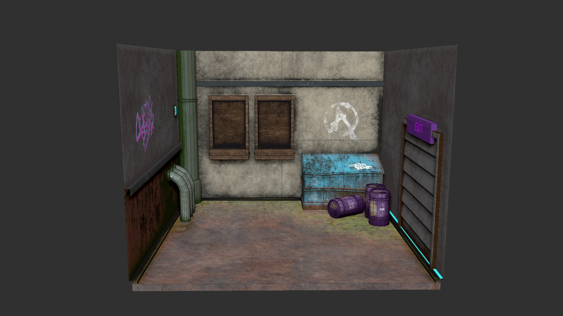 3D Alley Backdrop - Neon Model - TurboSquid 1692865