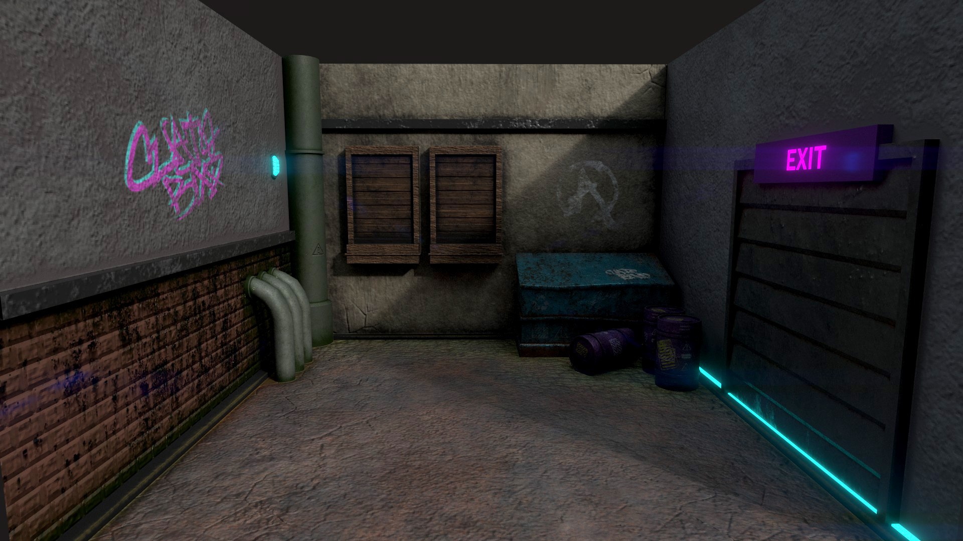 3D Alley Backdrop - Neon Model - TurboSquid 1692865