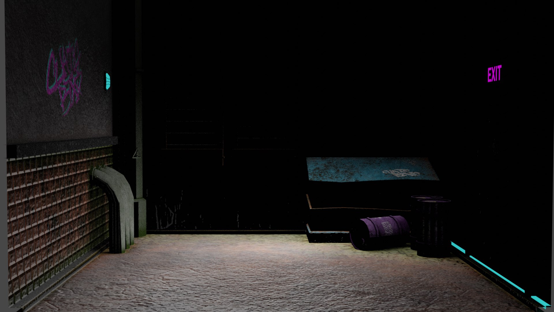 3D Alley Backdrop - Neon Model - TurboSquid 1692865