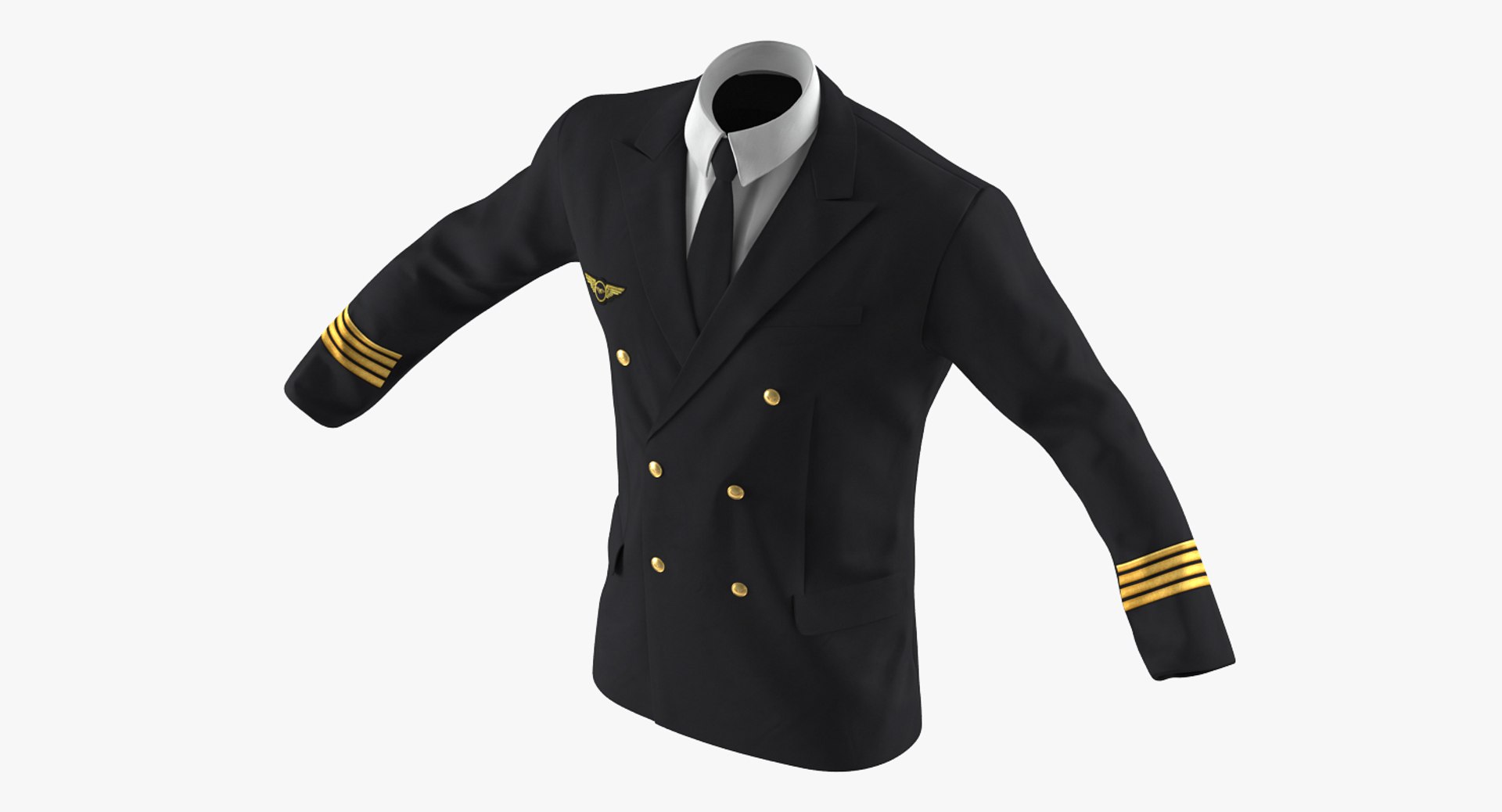 3d Model Airline Pilot Jacket