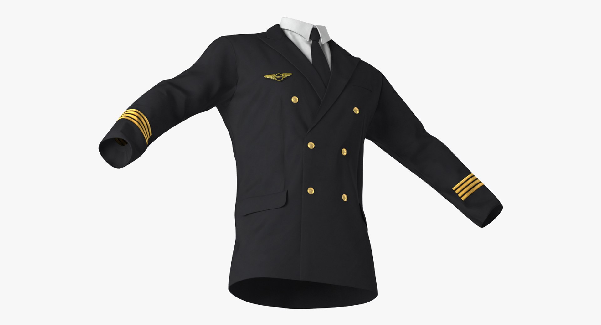 3d Model Airline Pilot Jacket