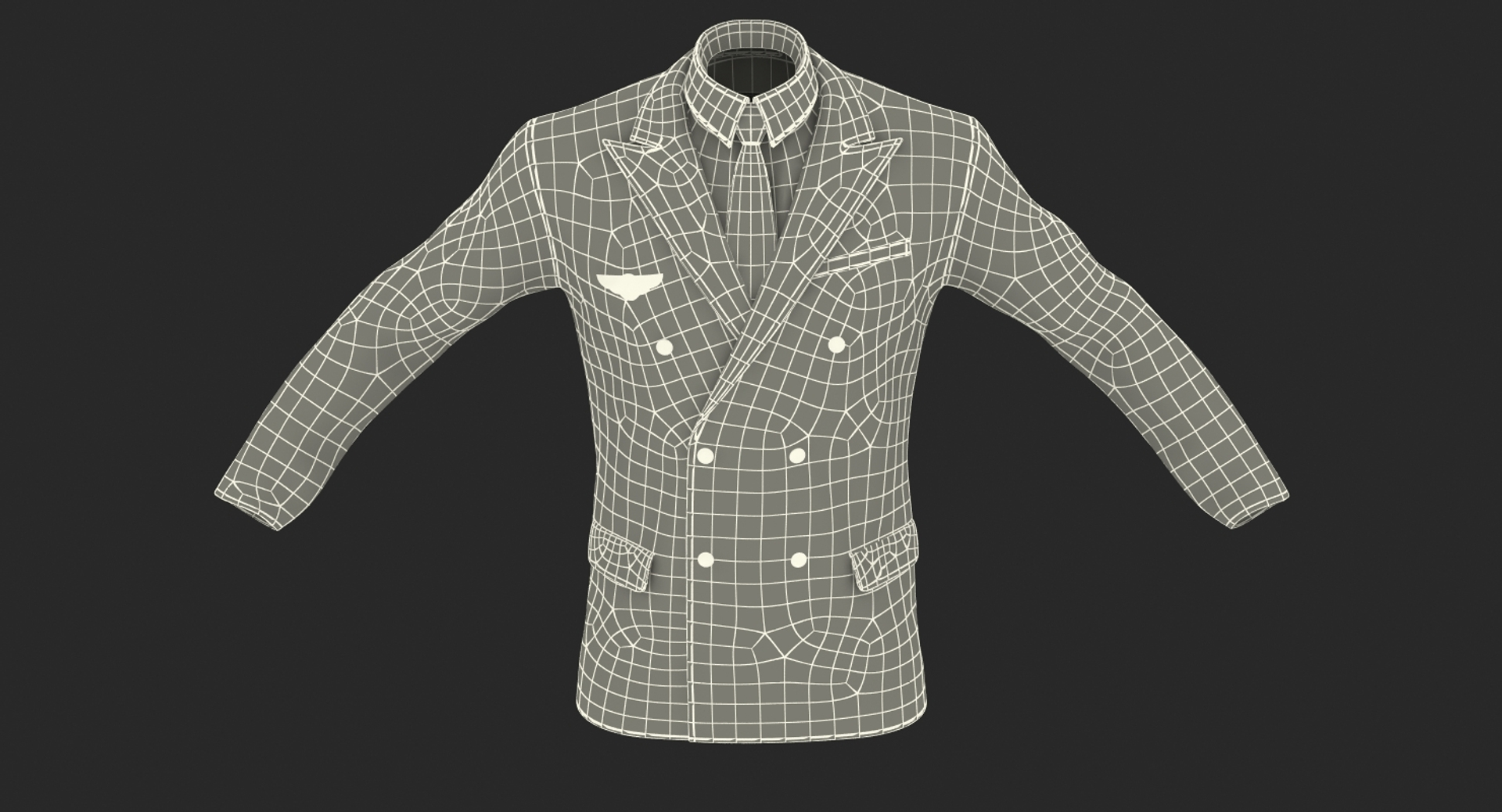 3d Model Airline Pilot Jacket