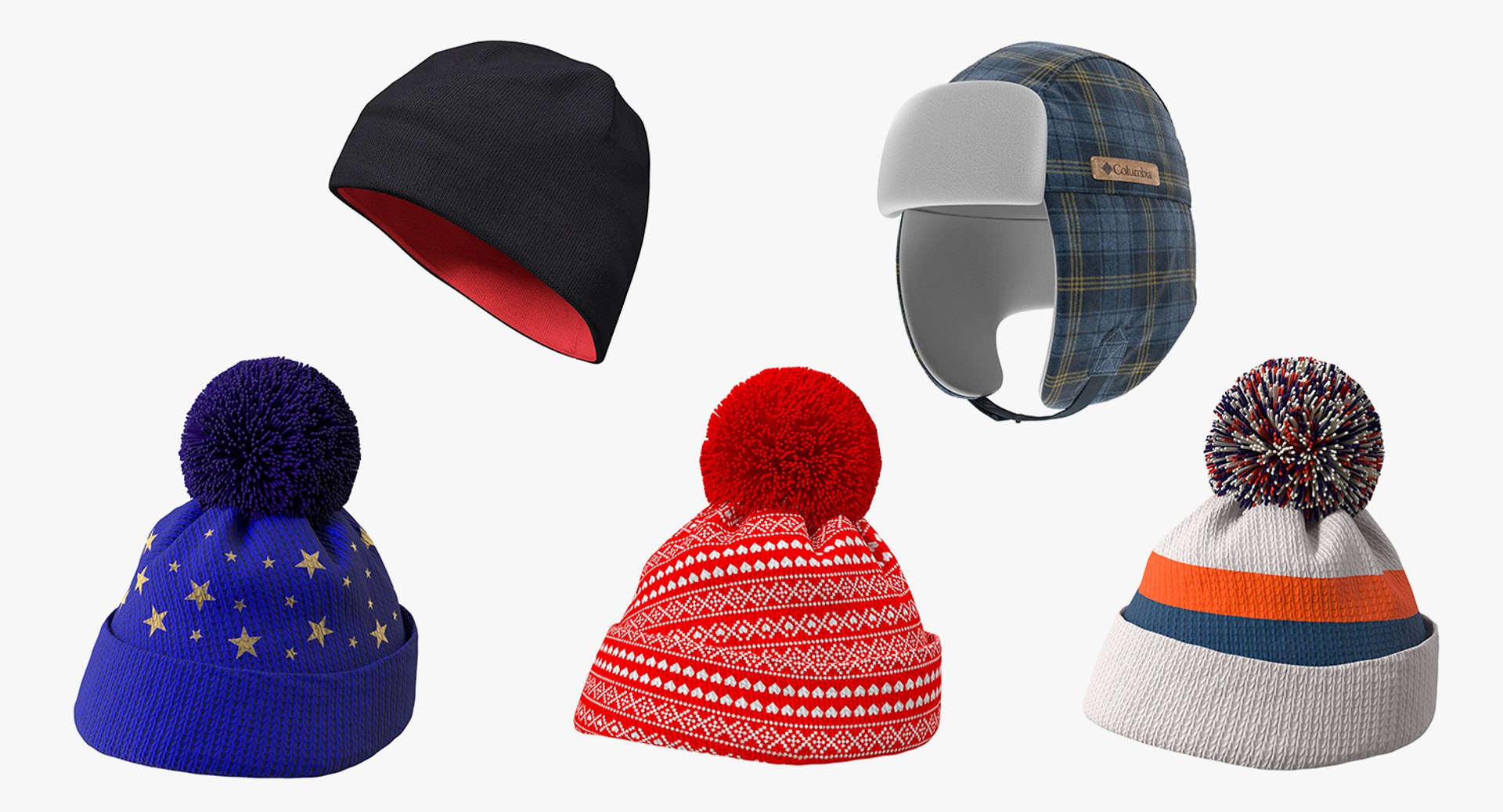 Winter Hats Collection 2 3D model - TurboSquid 1958959