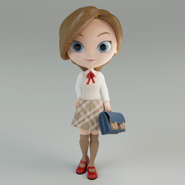 Cartoon Girl 3D Models for Download | TurboSquid