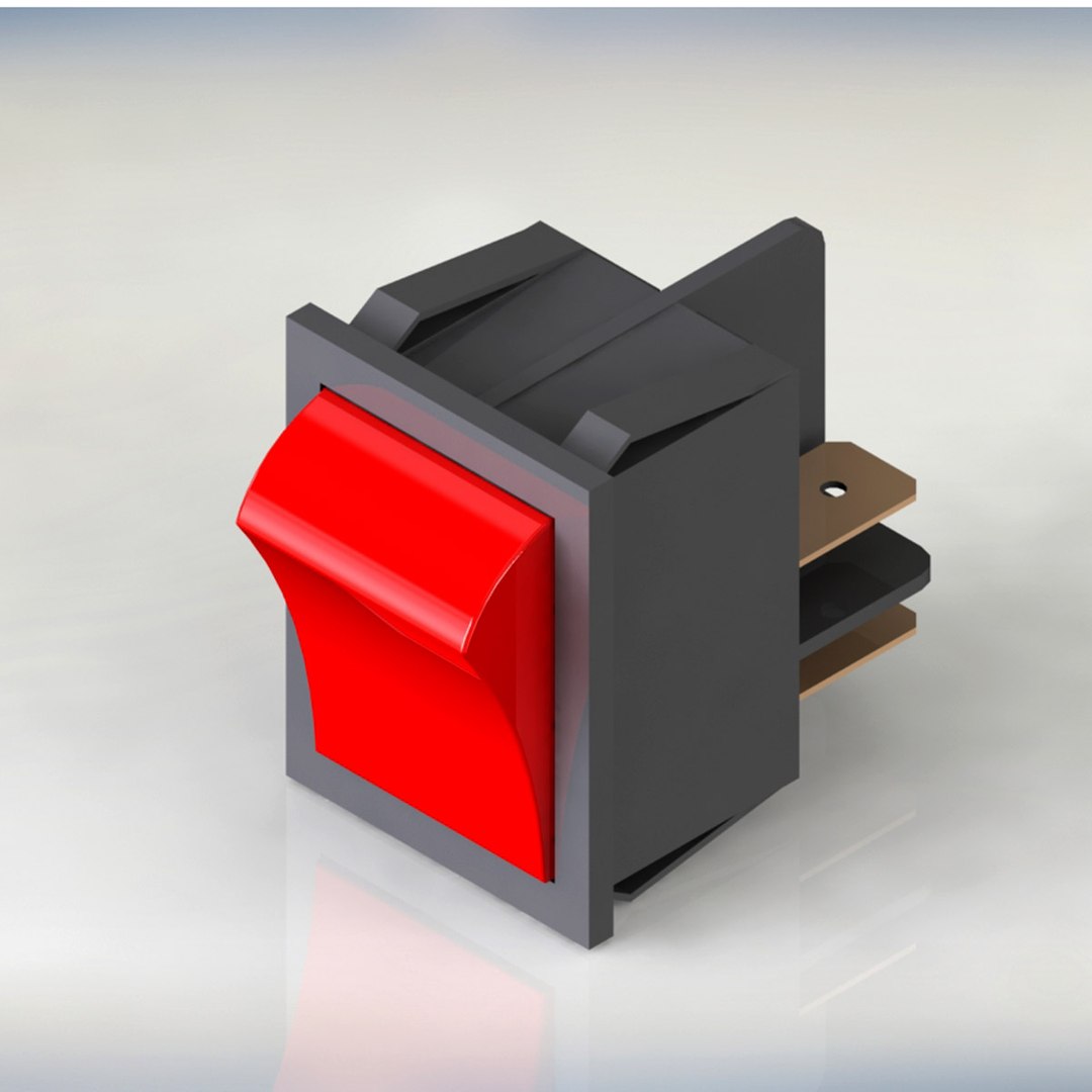 Power switch red 3D model - TurboSquid 1311295