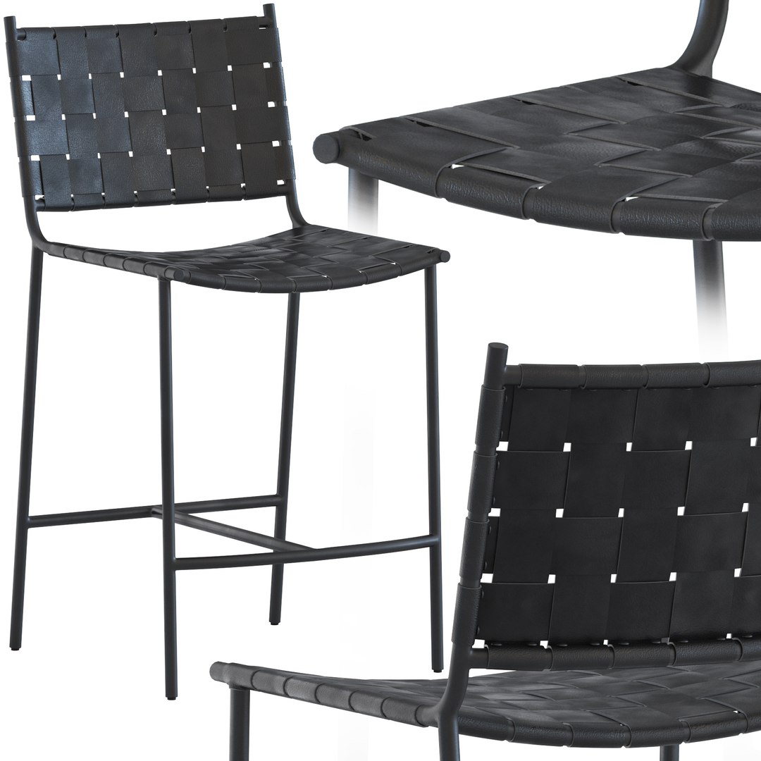 CB2 Woven Counter Stool 3D - TurboSquid 2163805