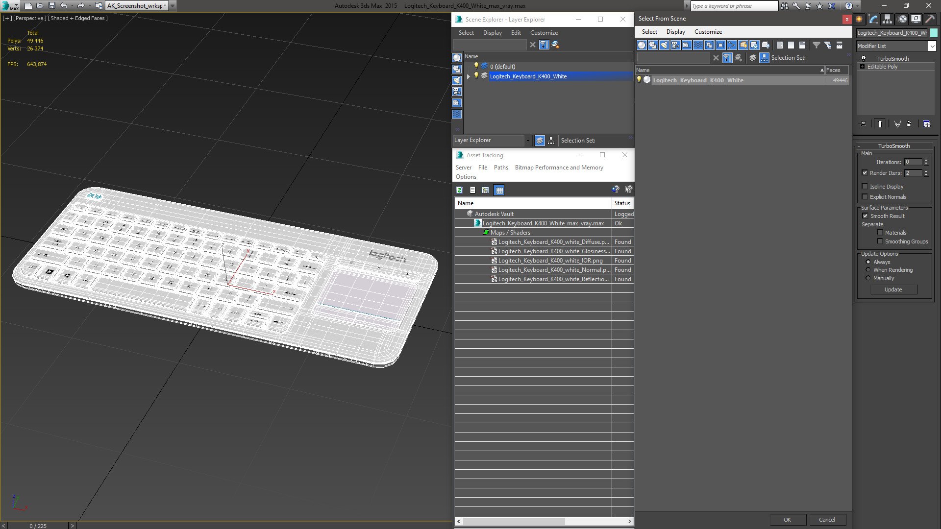 3D model Logitech Keyboard K400 White - TurboSquid 1912230