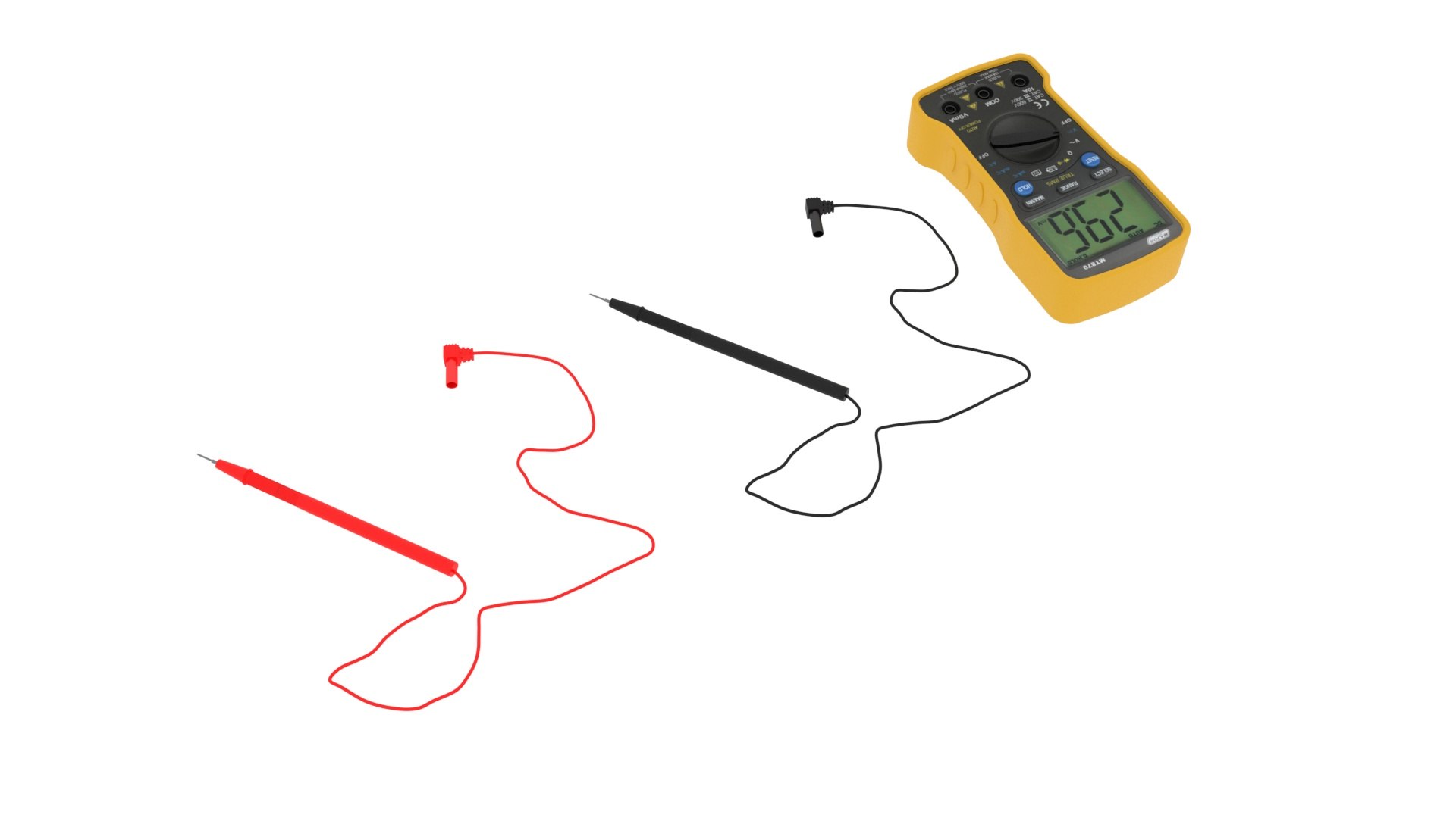Multimeter With Multimeter Cables 3D Model - TurboSquid 1906447