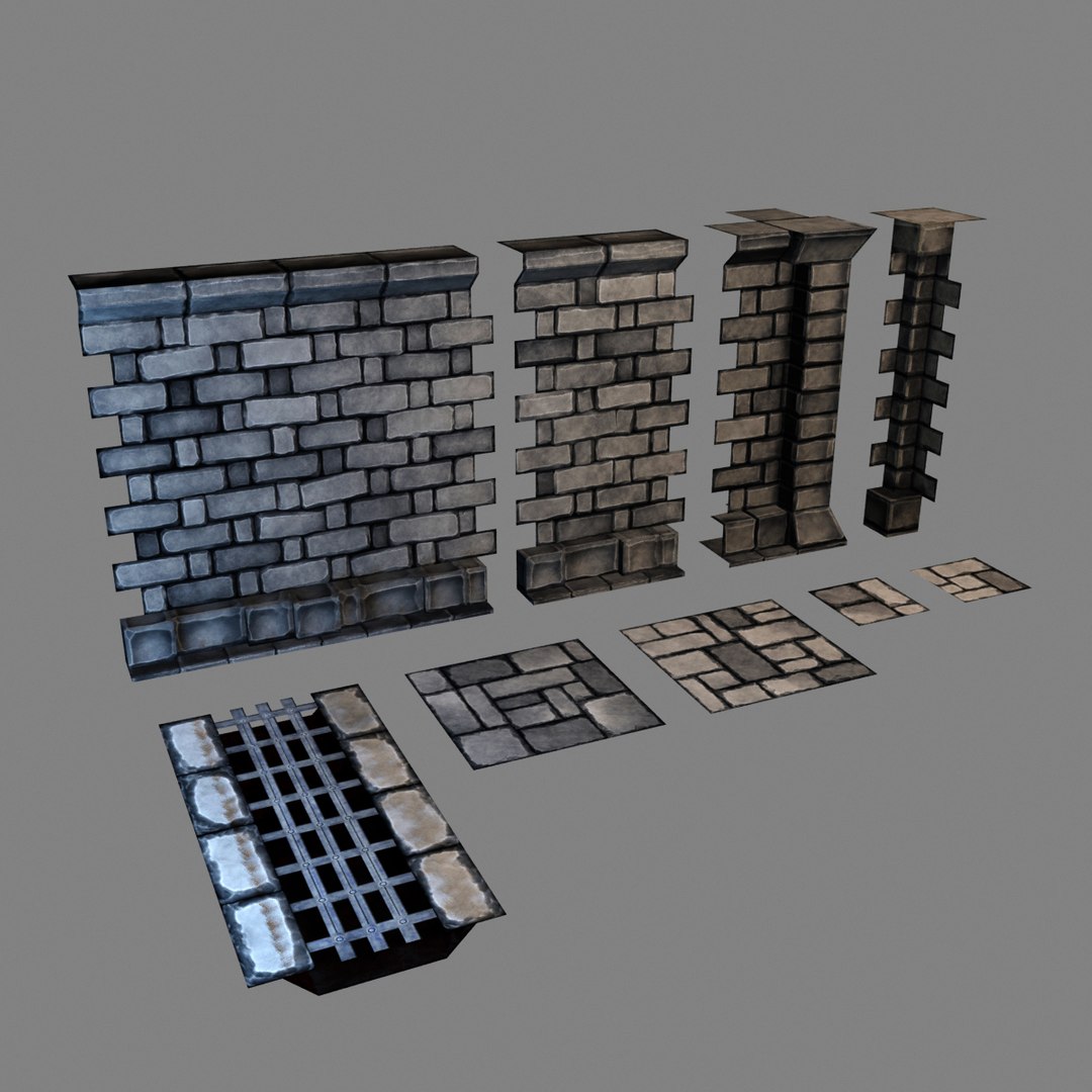 Set Modular Dungeons Walls Max