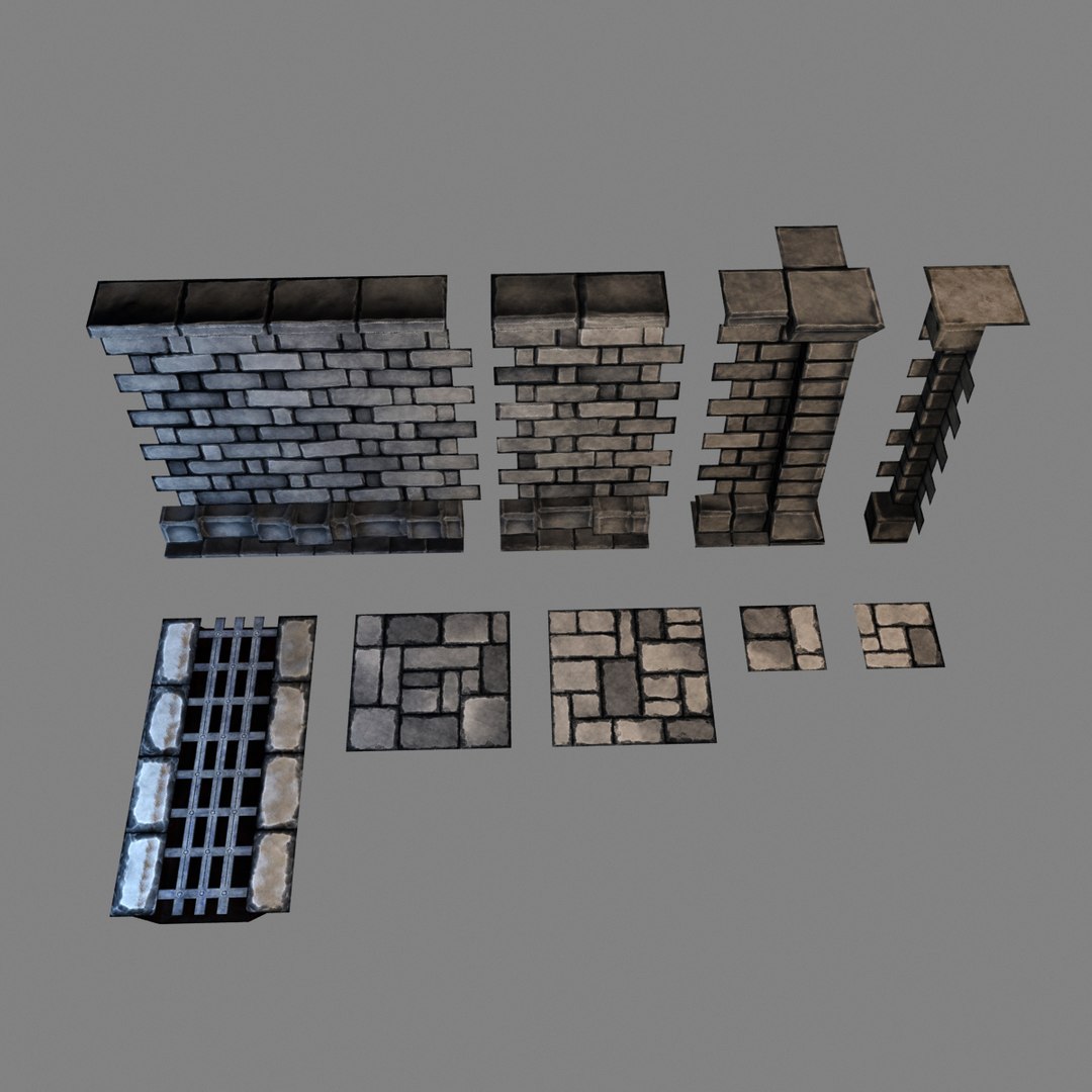 Set Modular Dungeons Walls Max