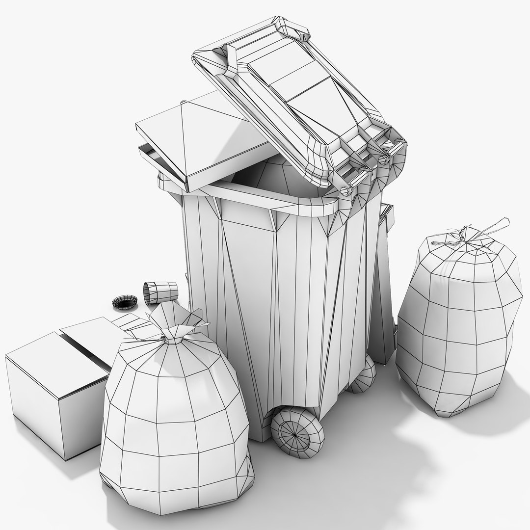 Trash Dustbin Obj