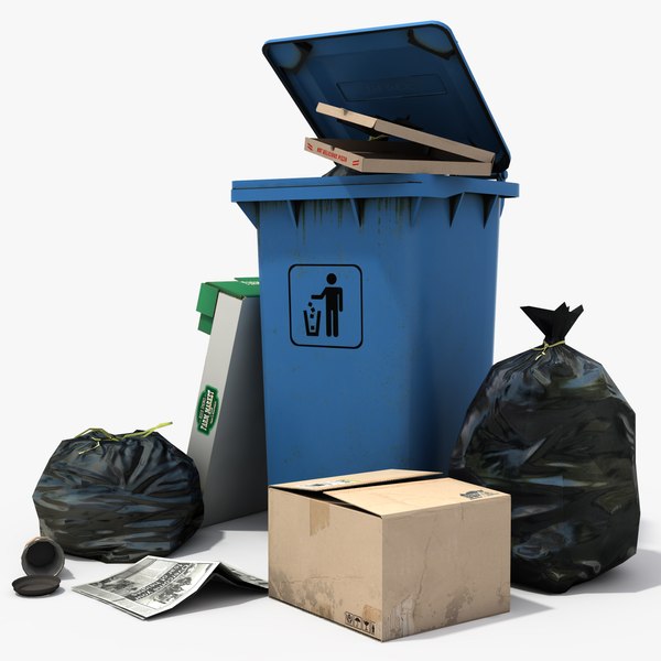 trash dustbin obj