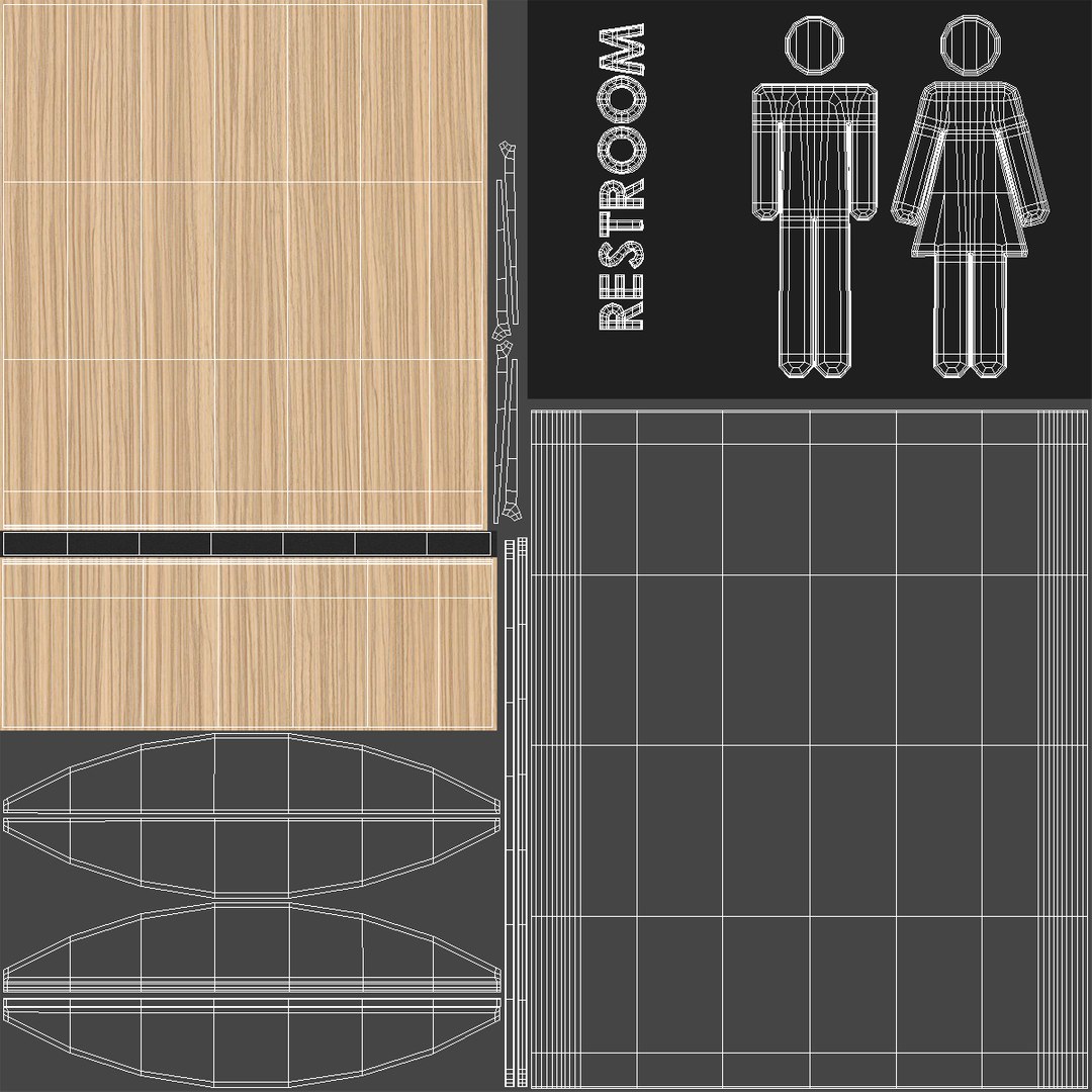 Unisex Restroom Sign 3D - TurboSquid 2042318