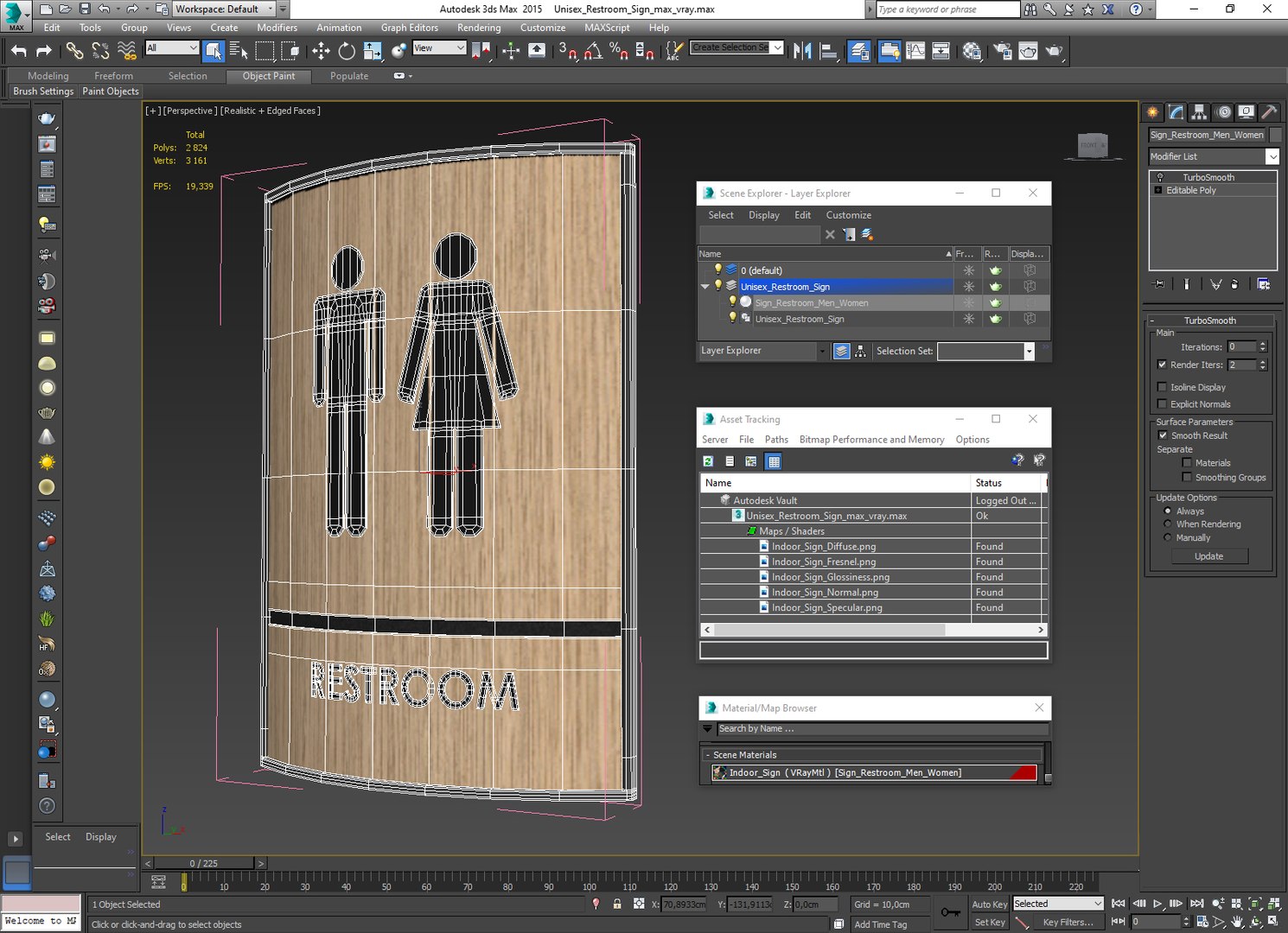 Unisex Restroom Sign 3D - TurboSquid 2042318