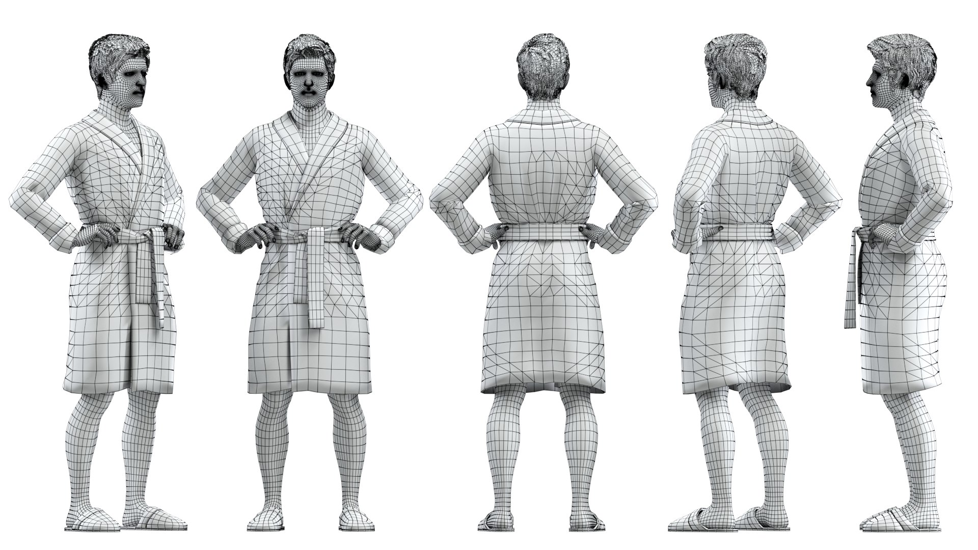 3D male bathrobe model - TurboSquid 1711382