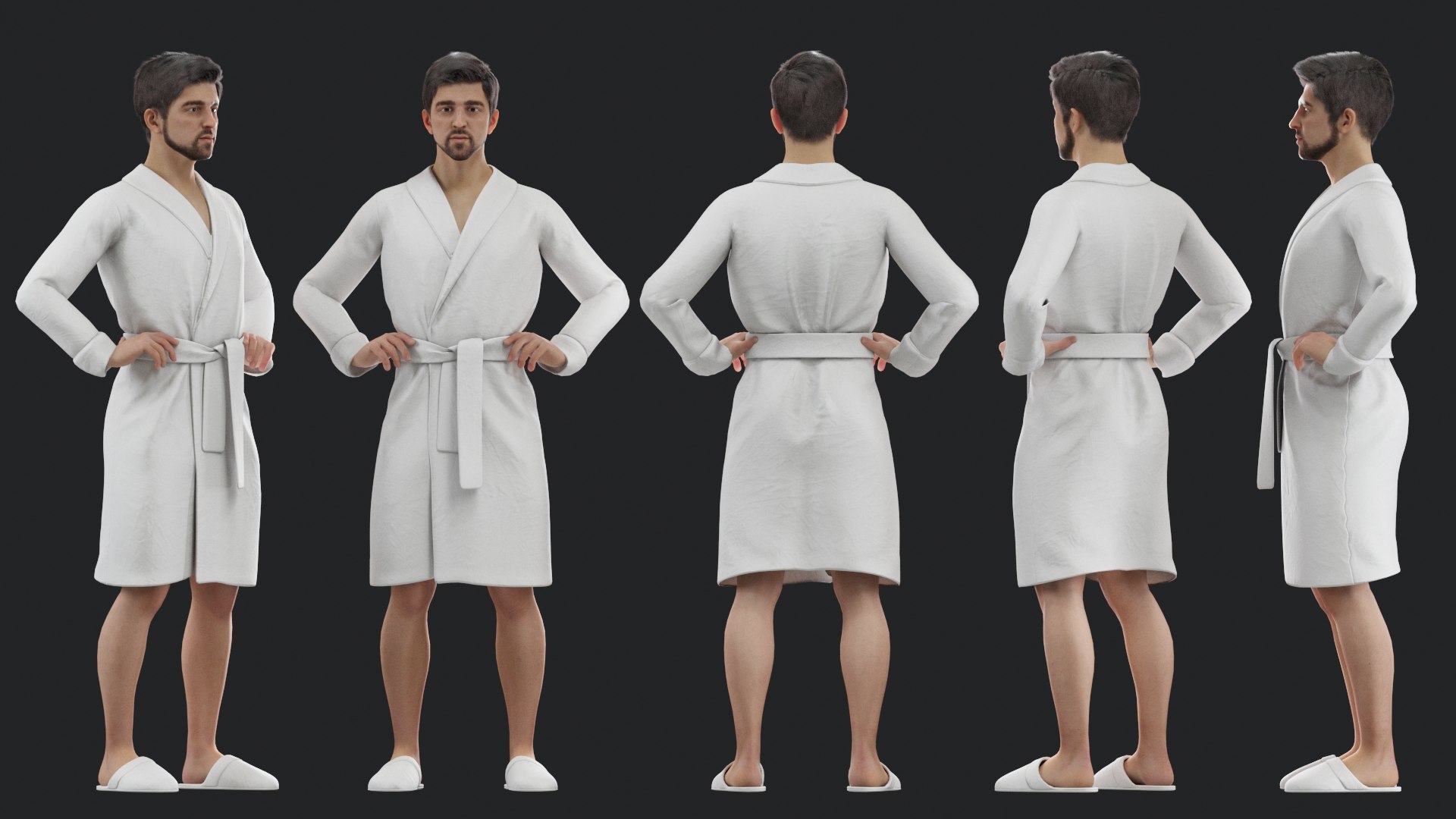 3D male bathrobe model - TurboSquid 1711382