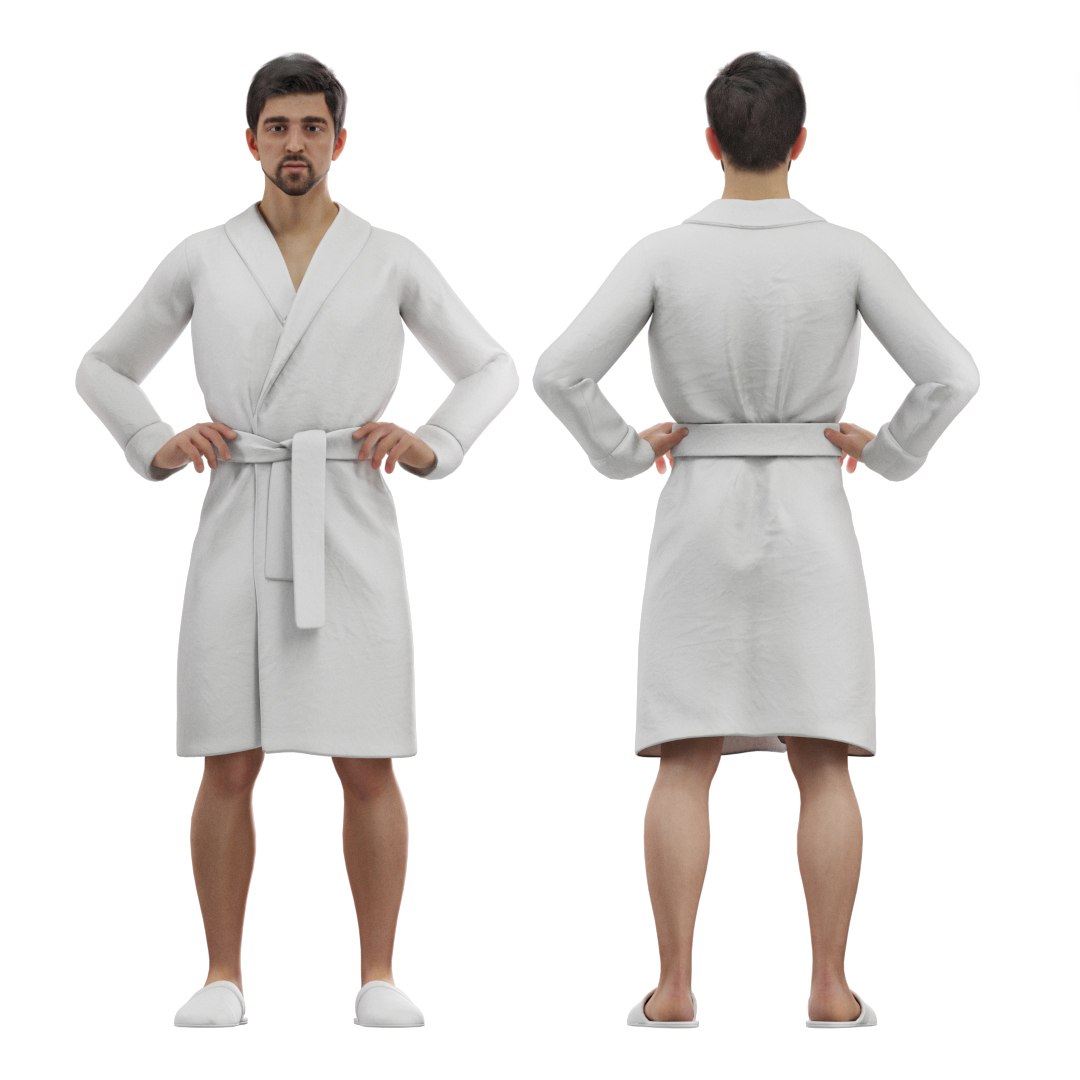 3D male bathrobe model - TurboSquid 1711382