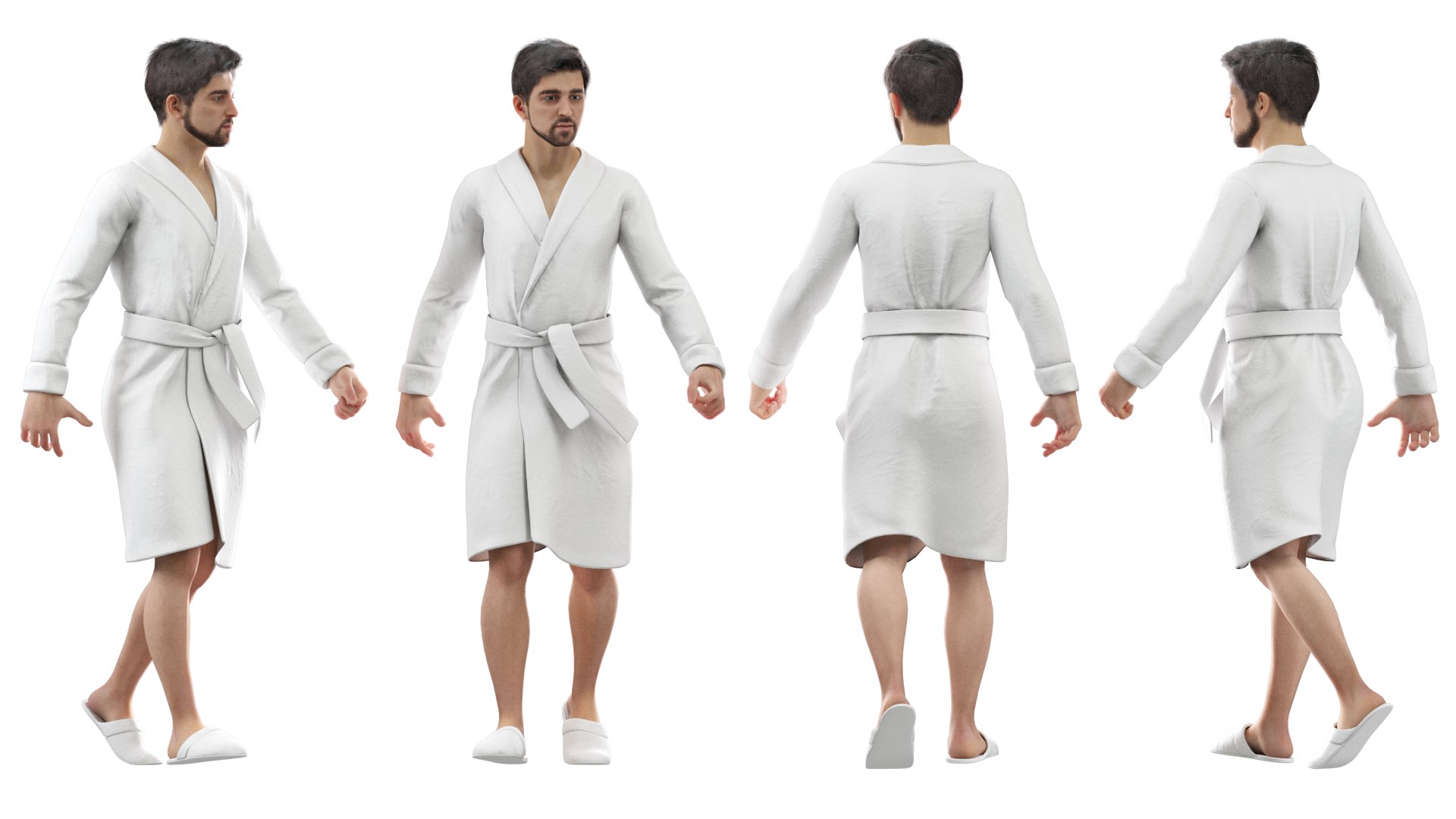 3D male bathrobe model - TurboSquid 1711382