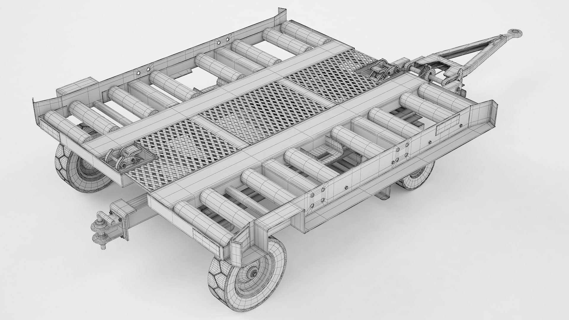3D Model Airport Baggage Trailers 09 - TurboSquid 2281315