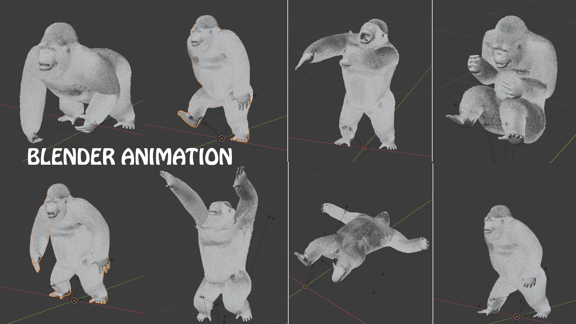 Cartoon Gorilla Animated Blender 3D Model - TurboSquid 1715766