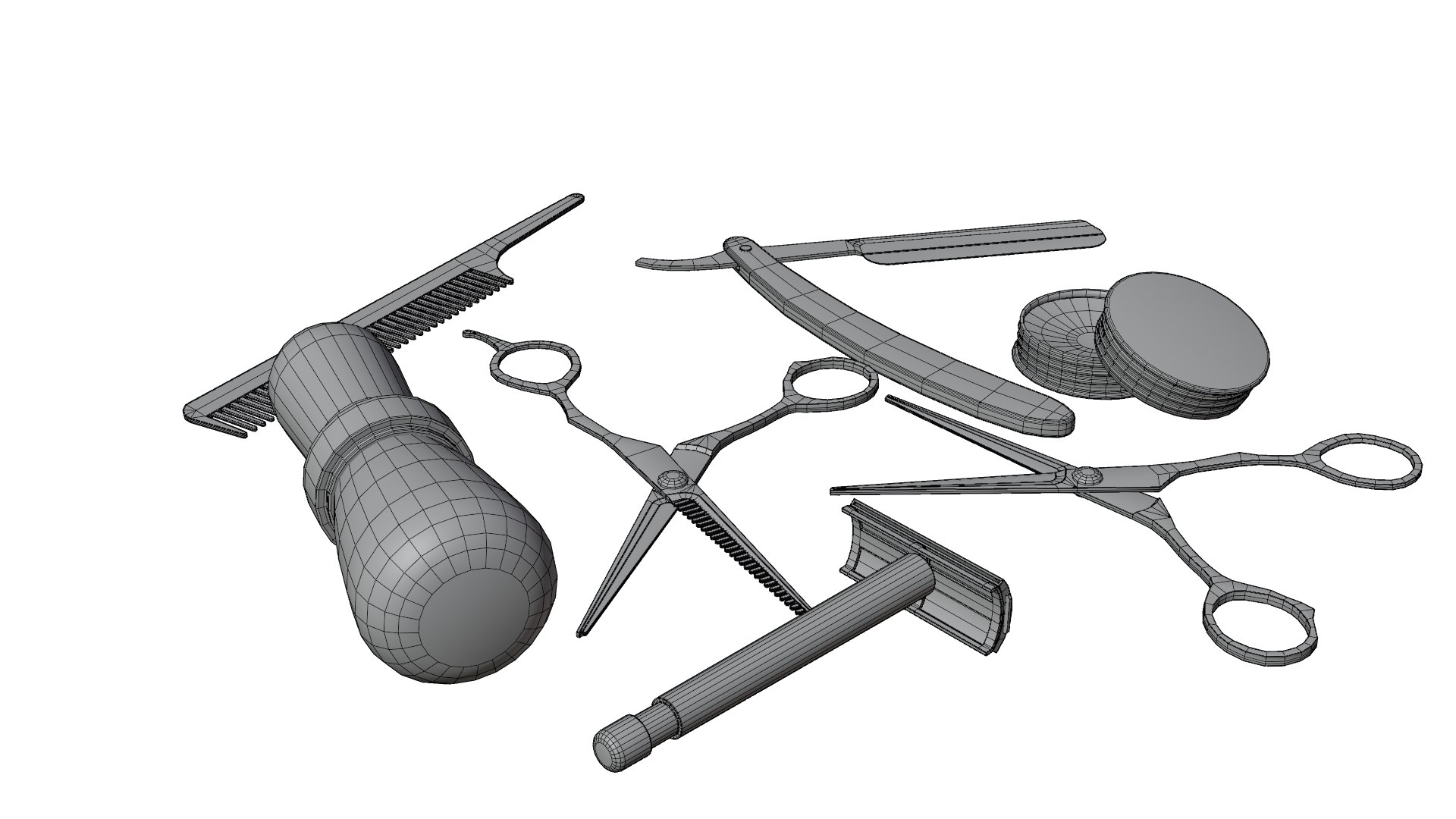 Barber Tools 3D Model - TurboSquid 1903161