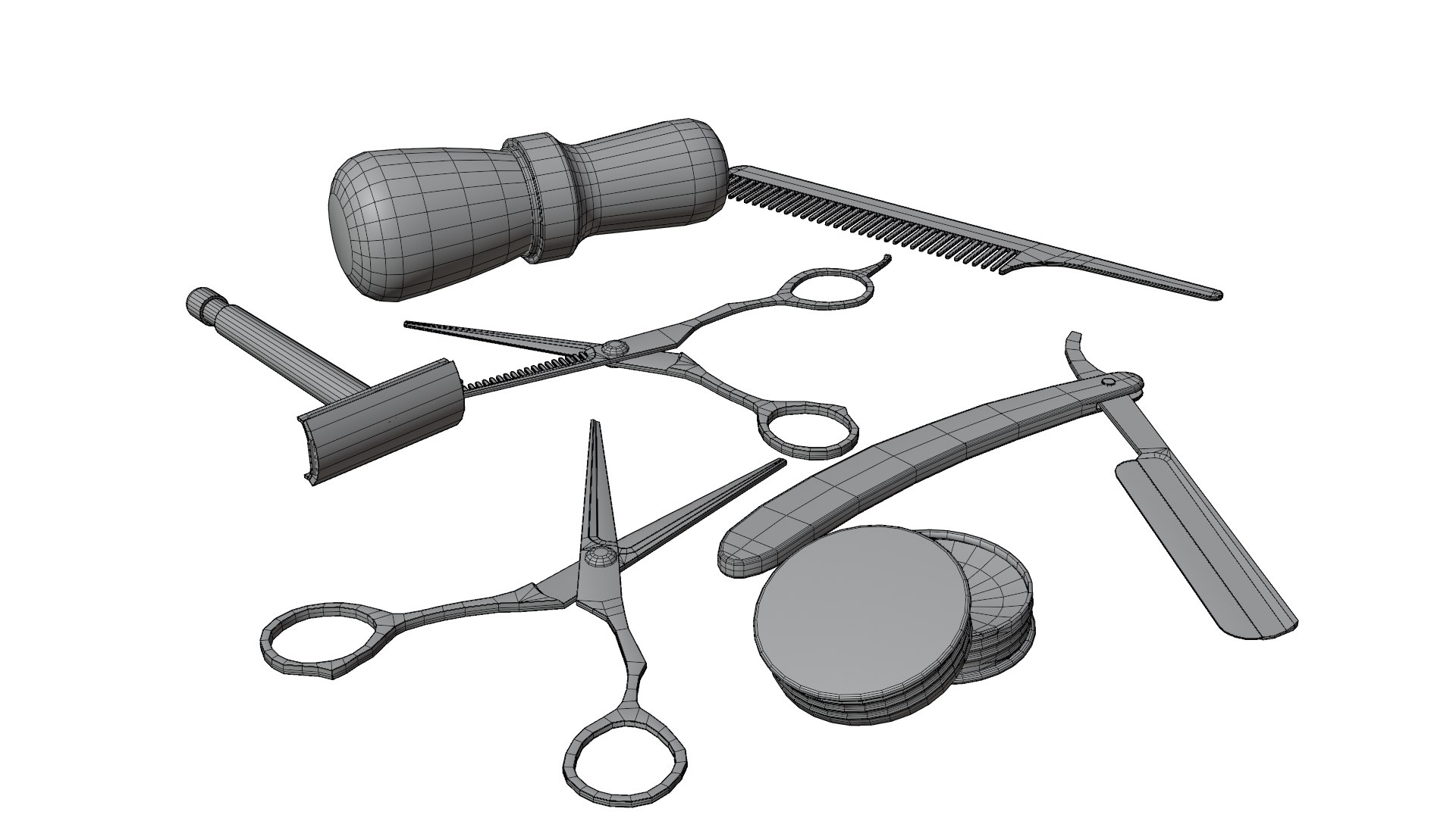 Barber Tools 3D Model - TurboSquid 1903161