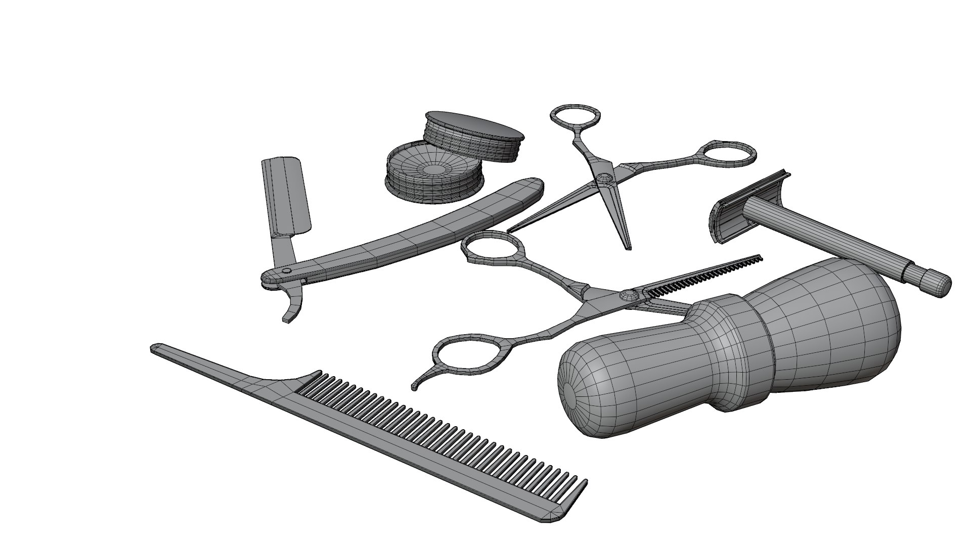Barber Tools 3D Model - TurboSquid 1903161