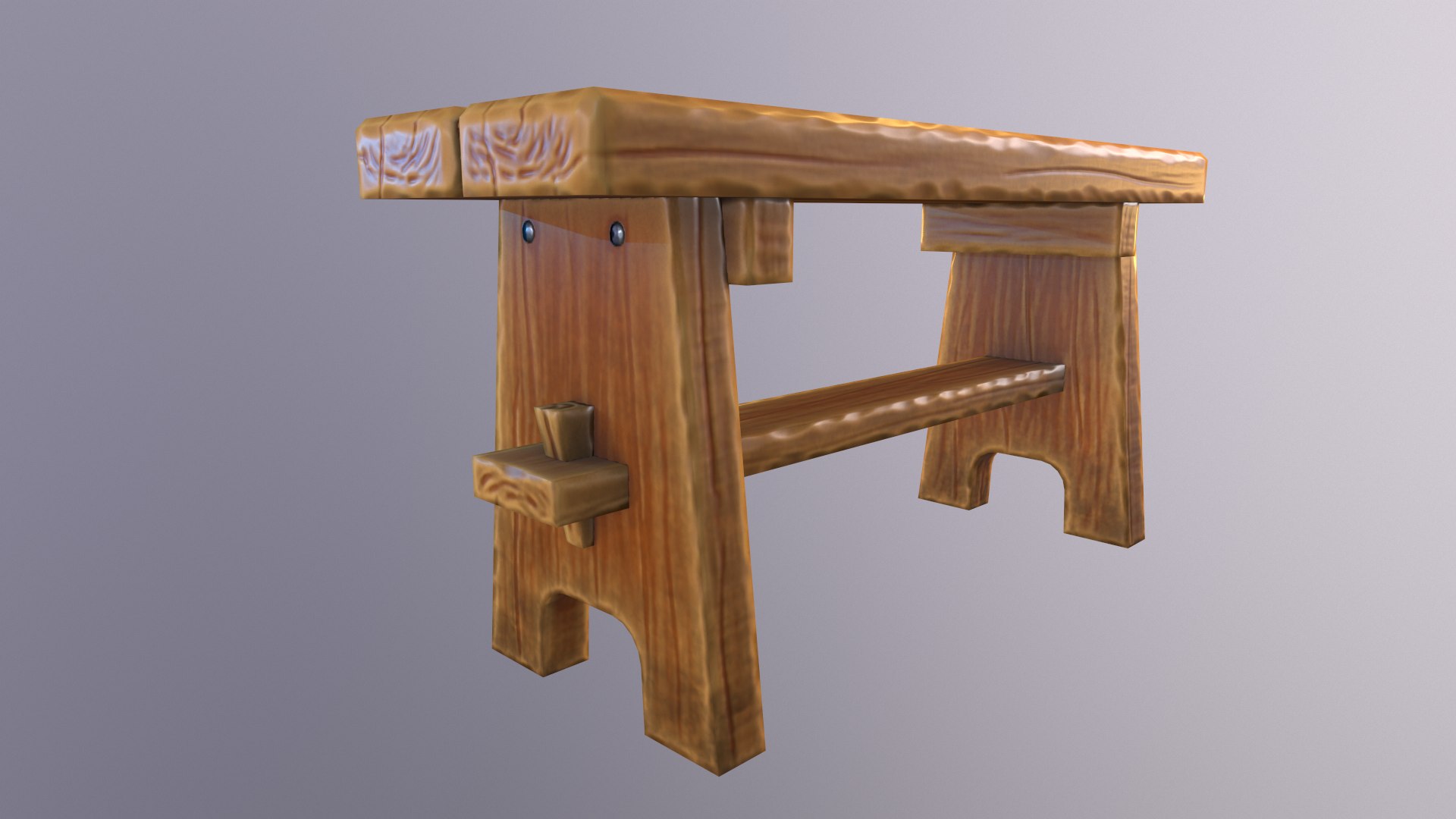 Stylized Medieval Bench Model - TurboSquid 1942295