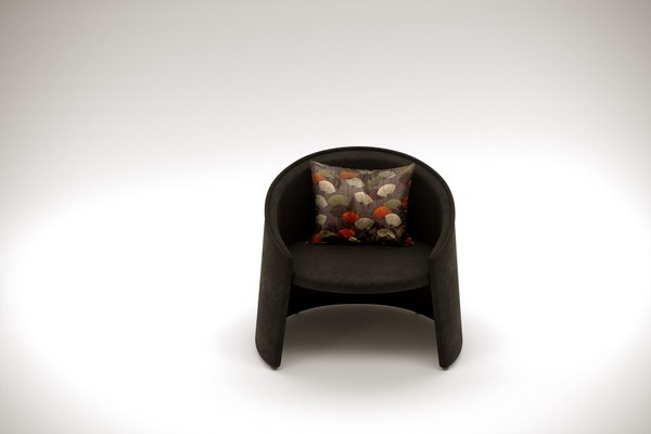 3D model Retro Tub Armchair with Pillow - TurboSquid 1909191