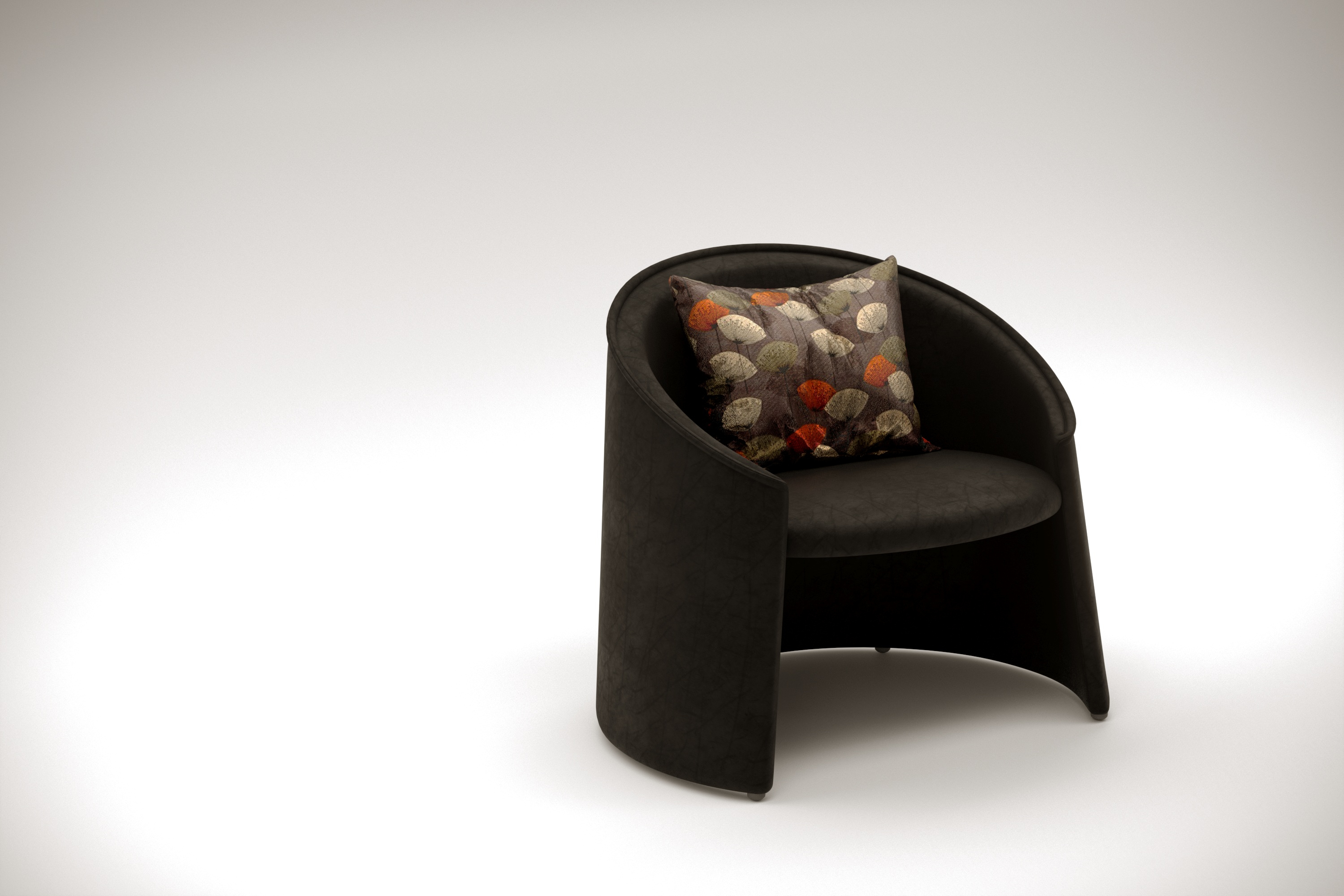 3D model Retro Tub Armchair with Pillow - TurboSquid 1909191
