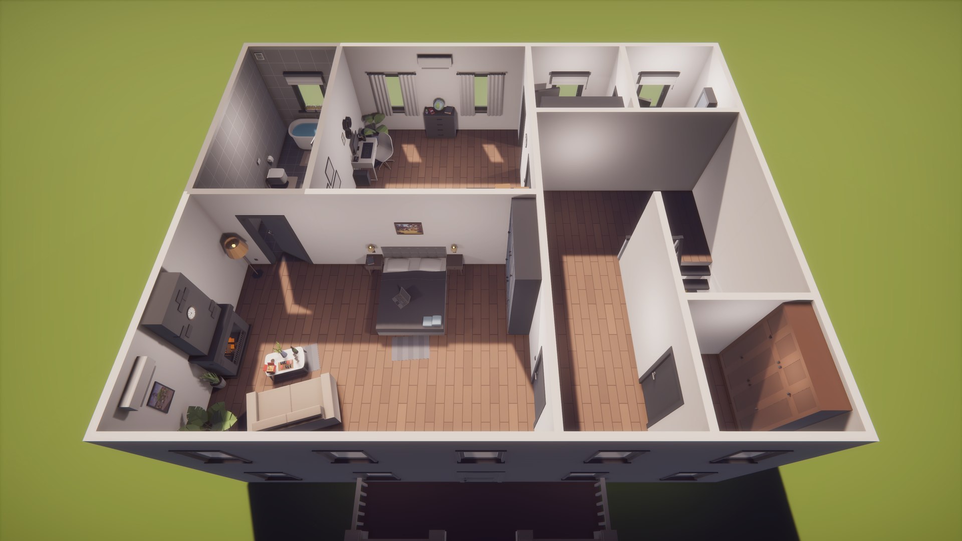 Low Poly House Interior And Exterior 3D Model - TurboSquid 1869976